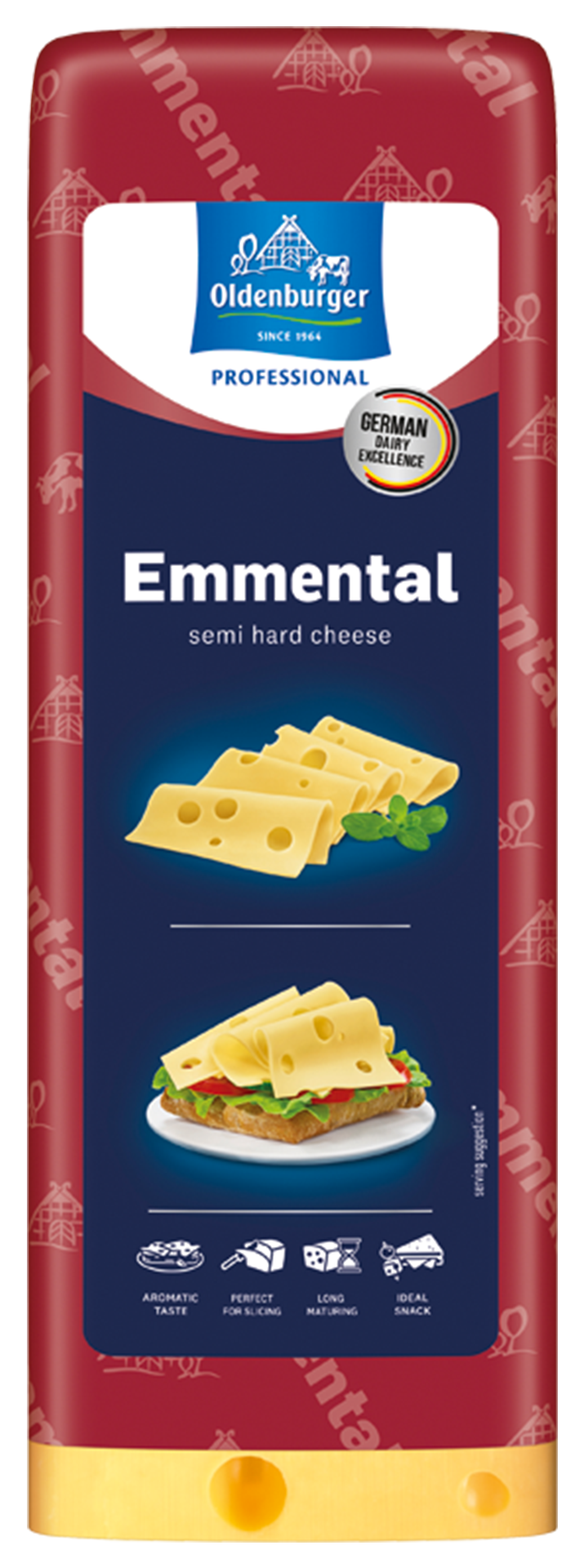 Oldenburger Emmental 45% fat i.d.m., 3kg | 10634